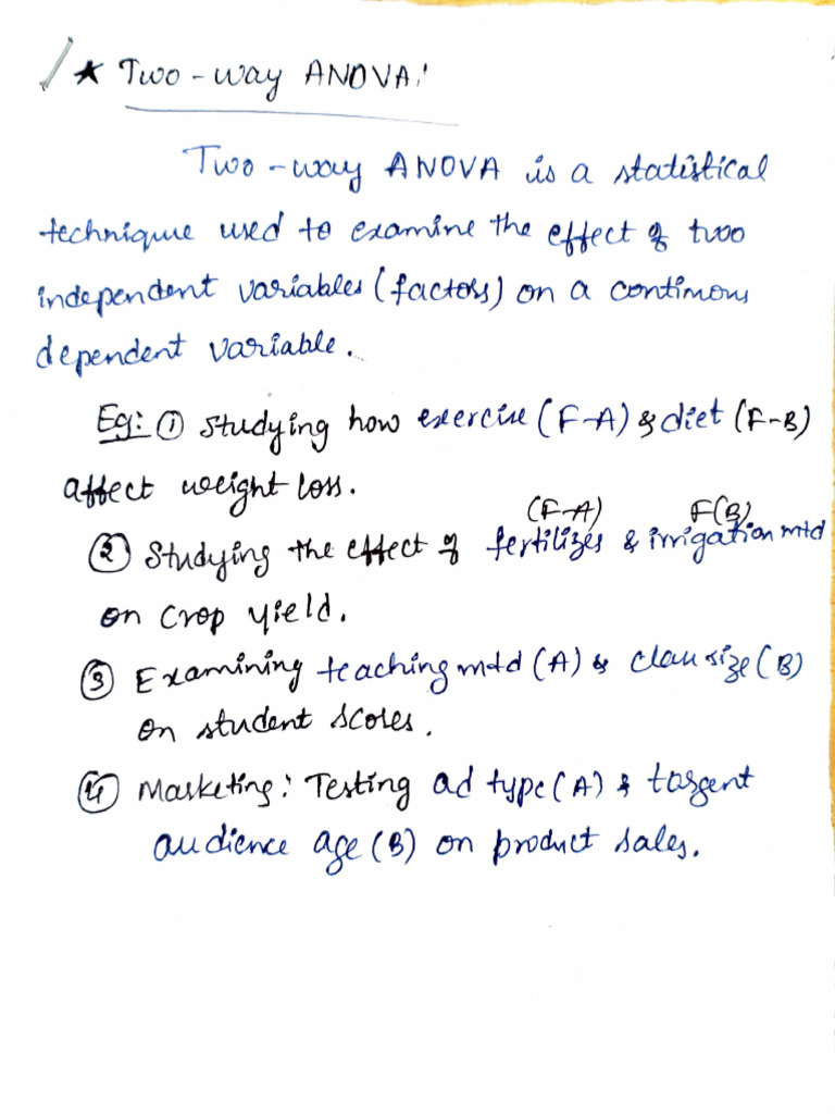 Tow way ANOVA | PDF