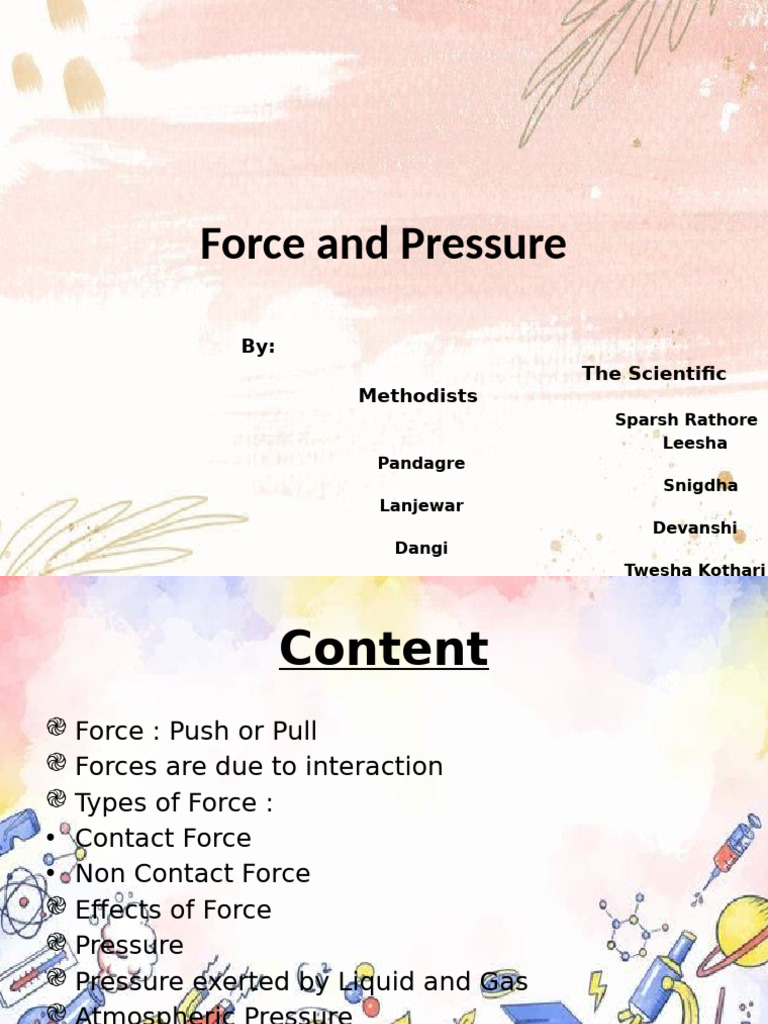 Force and Pressure-1 | PDF | Force | Pressure