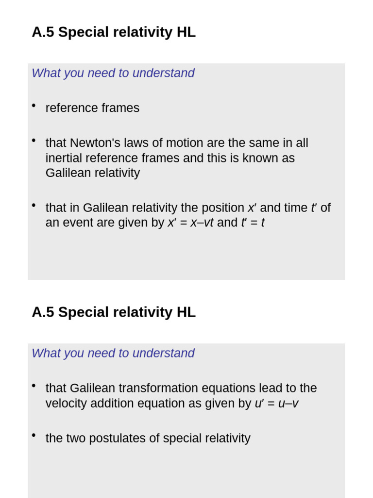 Understanding Special Relativity Concepts | PDF | Special Relativity ...