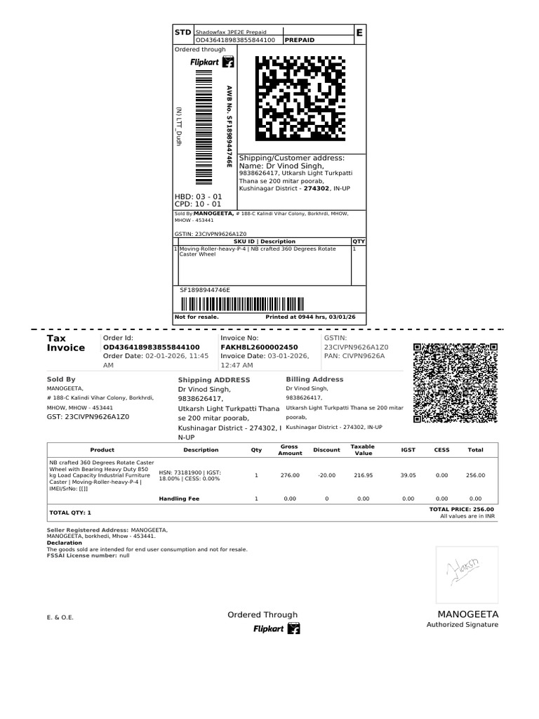 Flipkart Labels 03 Jan 2026 09 44 | PDF | Government | Sales