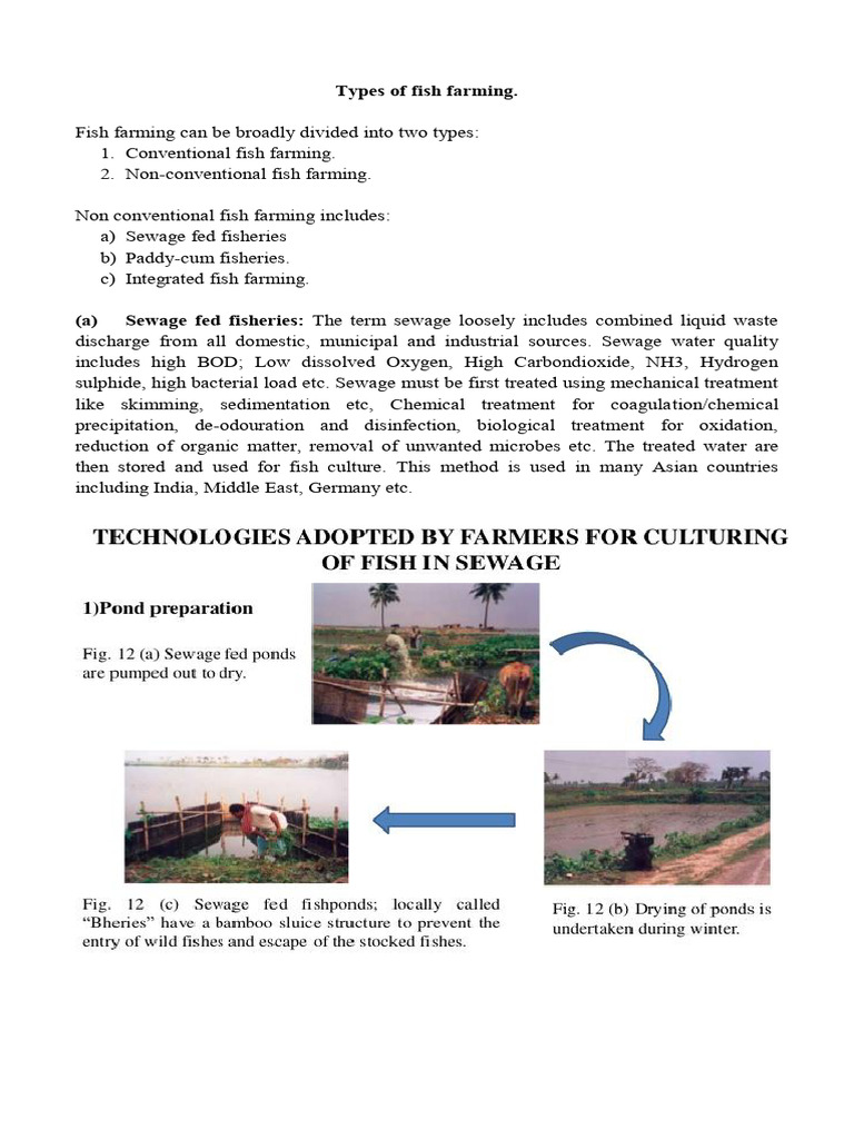 Types of Fish Farming | PDF | Rice | Agriculture
