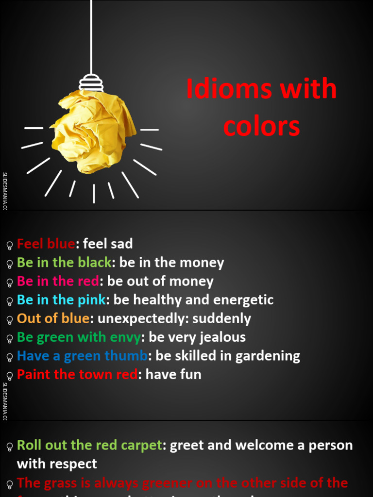 Idioms With Colors | PDF