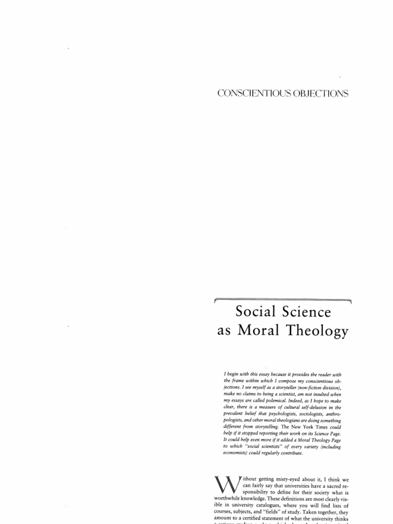 Neil Postman - Social Science As Moral Theology - Conscientious ...