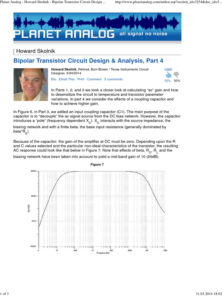 Bipolar Transistor Gain Optimization Techniques | PDF | Capacitor ...