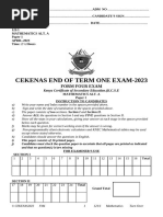 Form 2 Mathematics Exam Term 2 2023 | PDF | Area | Geometry