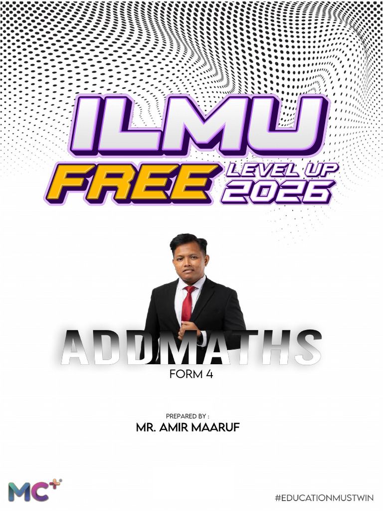 Note-Seminar Ilmu Free Level Up Form 4 Addmaths MR Amir 30.12.2025 | PDF