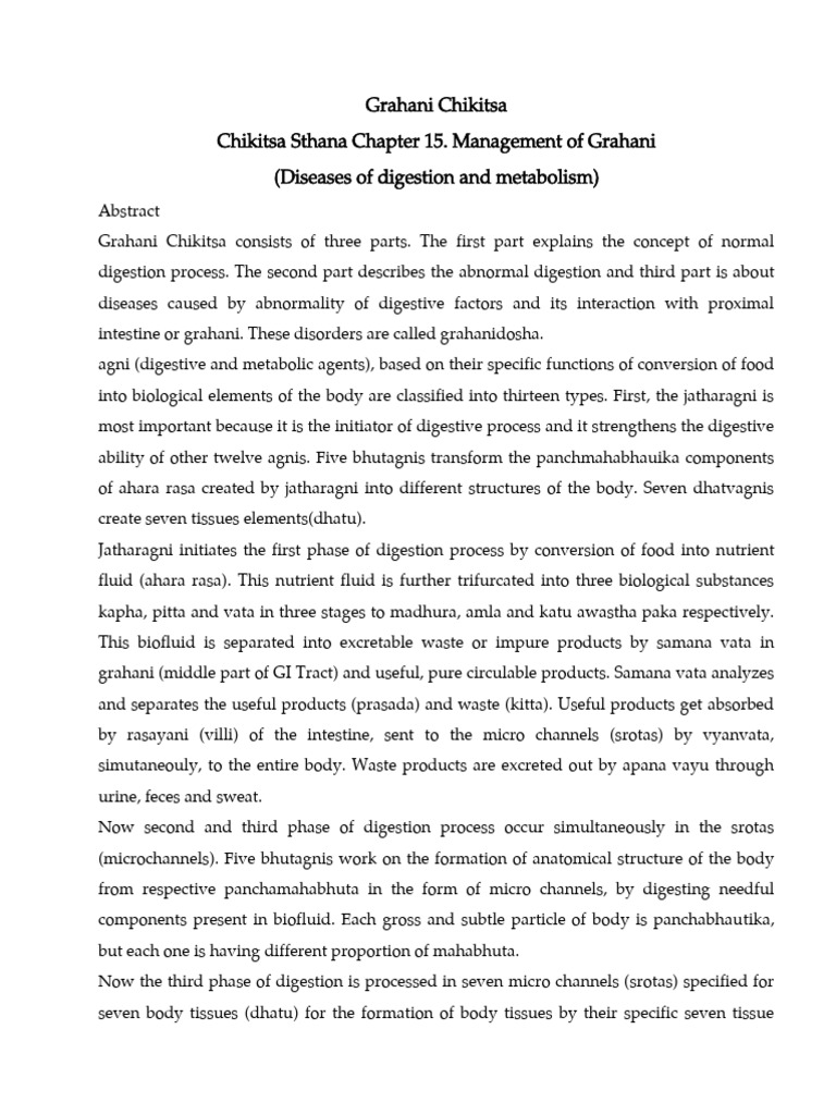 Grahani Chikitsa: Digestive Disorders Management | PDF | Ayurveda ...