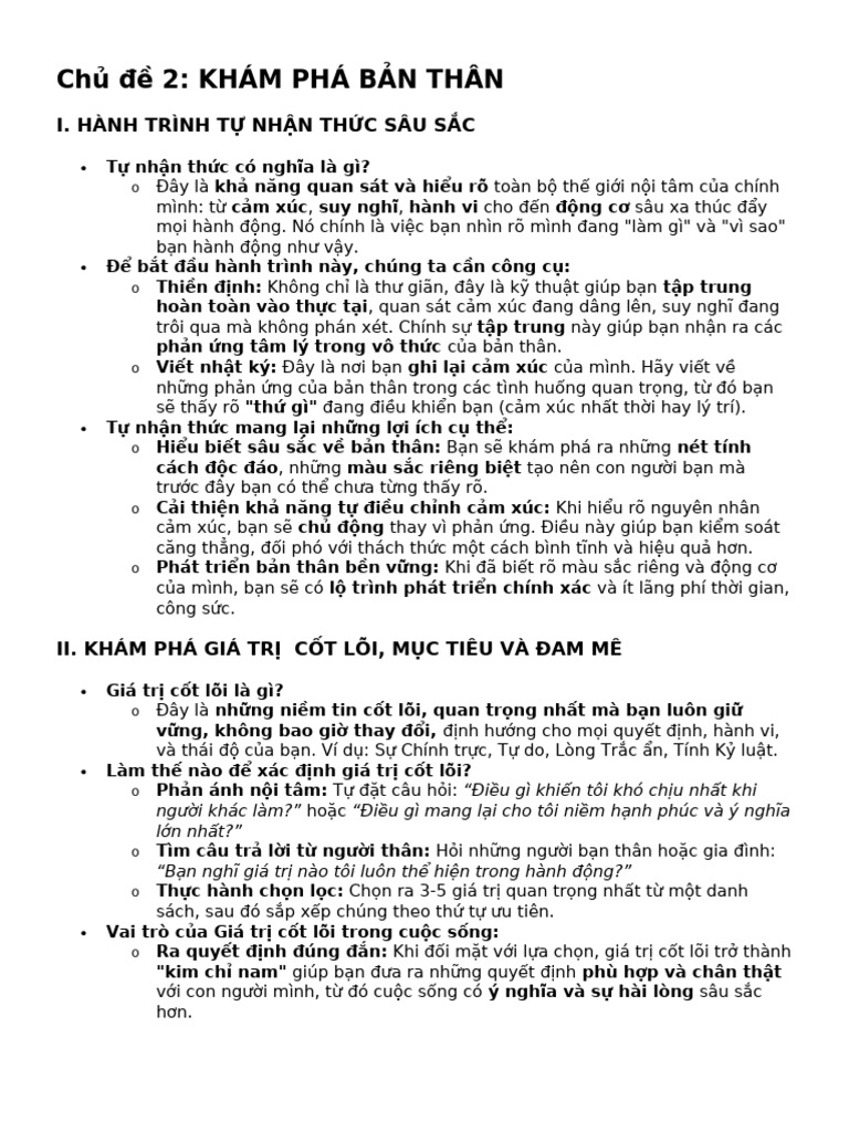 Thuyết trình Khám phá bản thân | PDF