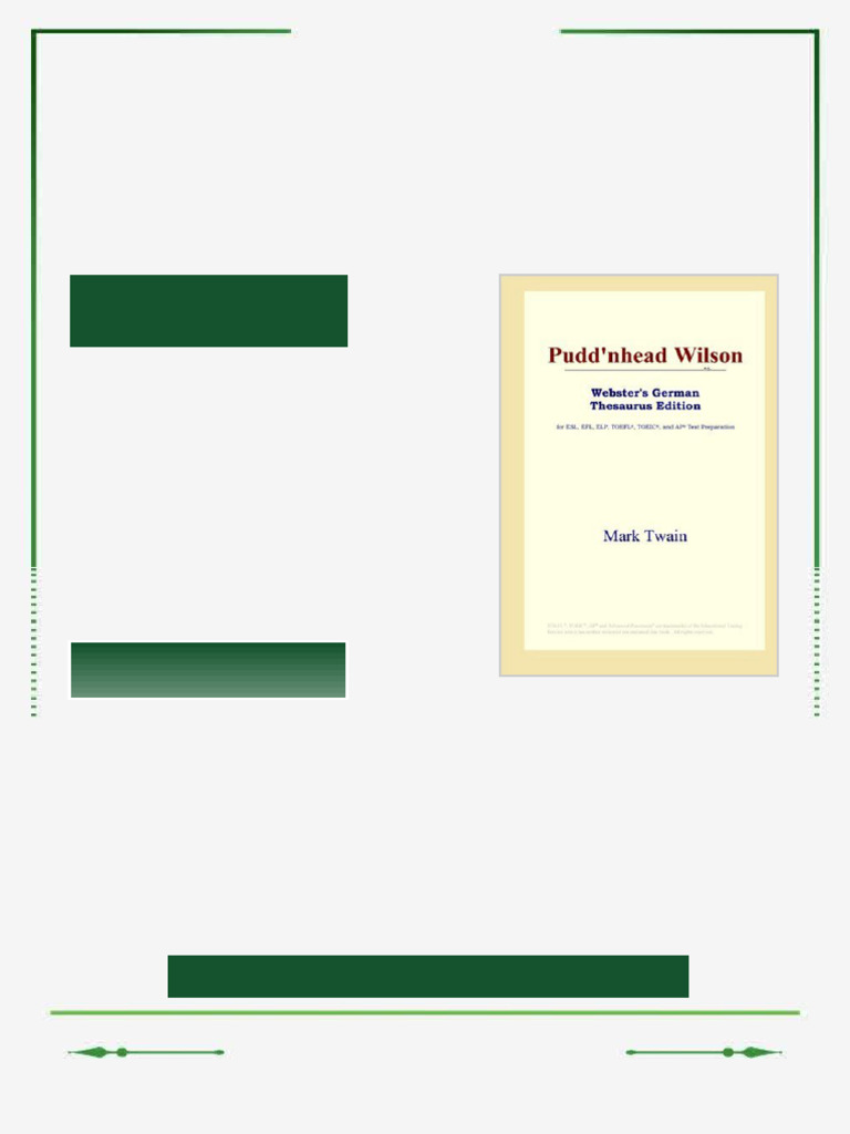 Pudd Nhead Wilson Webster S German Thesaurus Edition Mark Twain Ebook ...