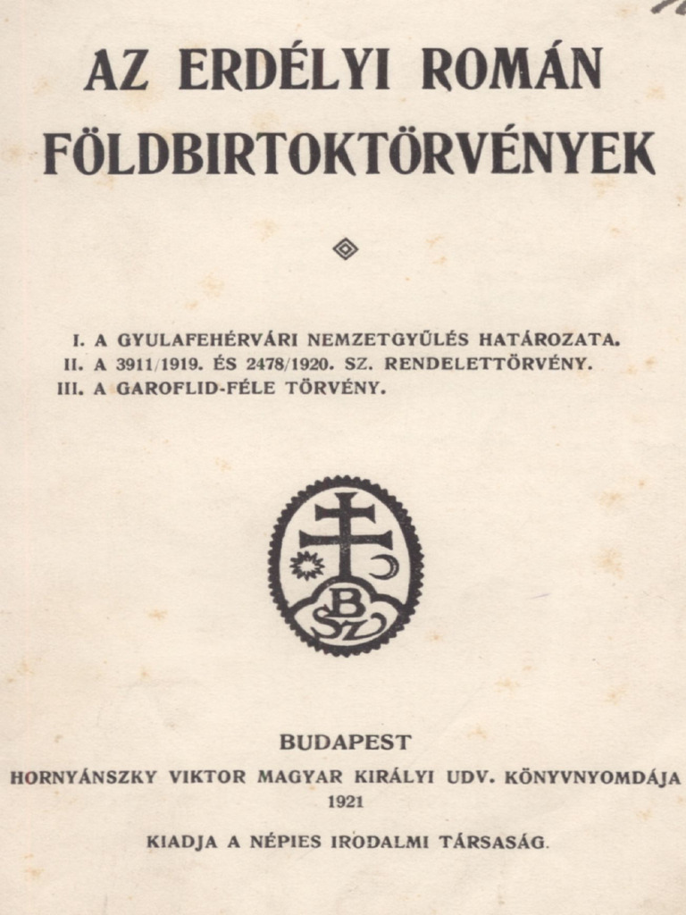 The Romanian Land Tenure Laws of Transylvania | PDF