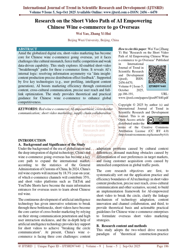 Research on the Short Video Path of AI Empowering Chinese Wine e ...