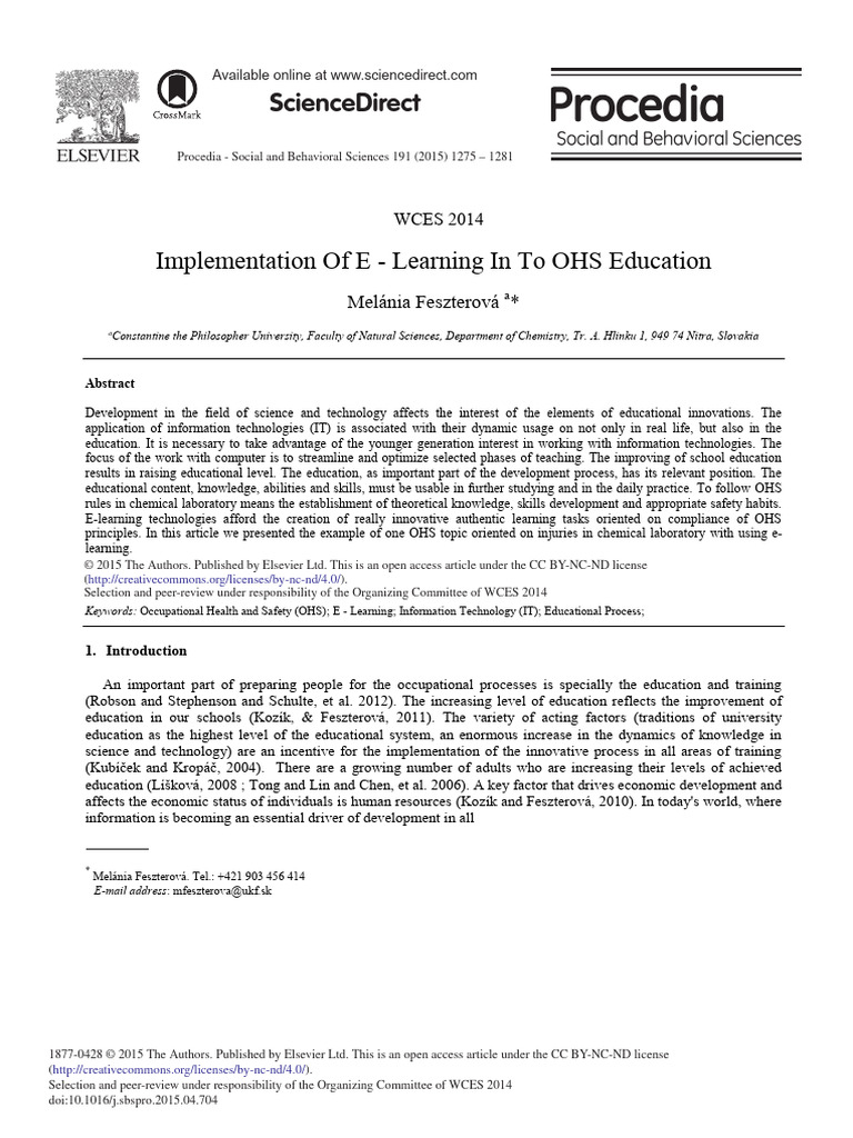 7 Implementation of e Learning in to OHS Education | PDF | Burn ...