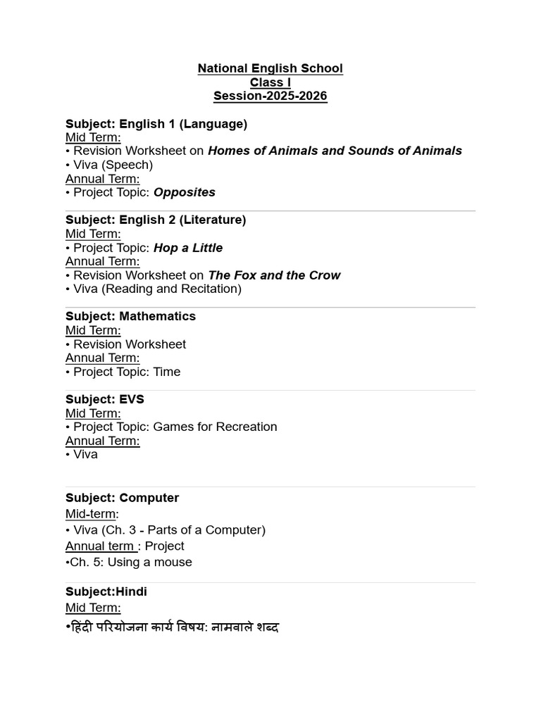 Class 1 Project | PDF