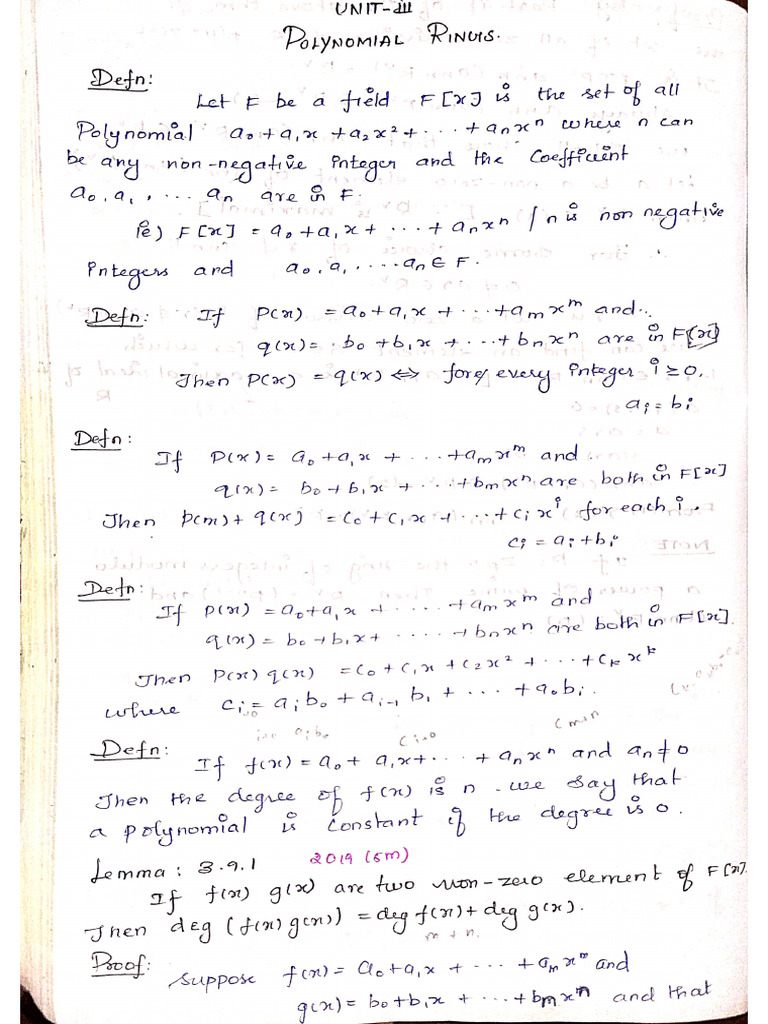 Unit 3 Ring Theory | PDF