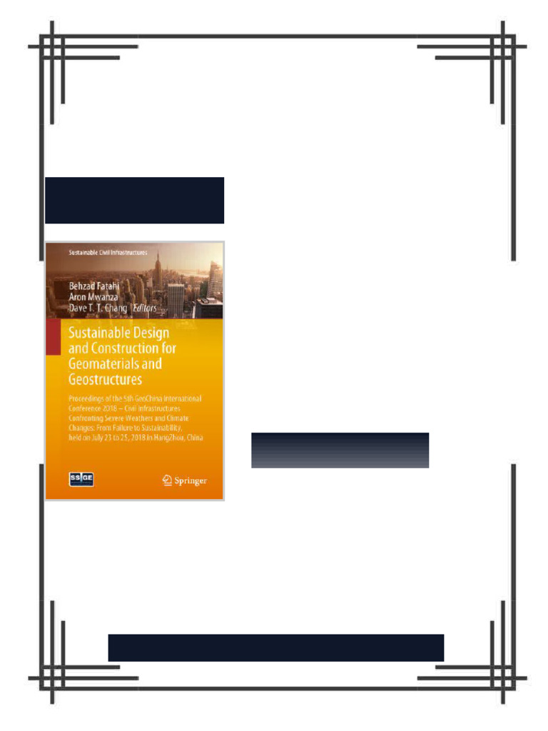Sustainable Design and Construction For Geomaterials and Geostructures ...