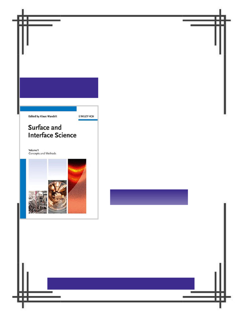 Surface and Interface Science Volume 1 Concepts and Methods 1st Edition ...