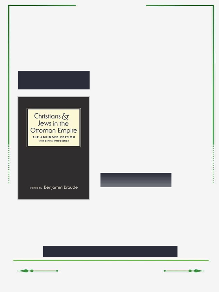 Christians and Jews in the Ottoman Empire The Abridged Edition Benjamin ...