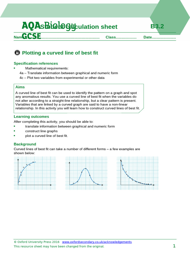 Curved Line of Best Fit Guide | PDF