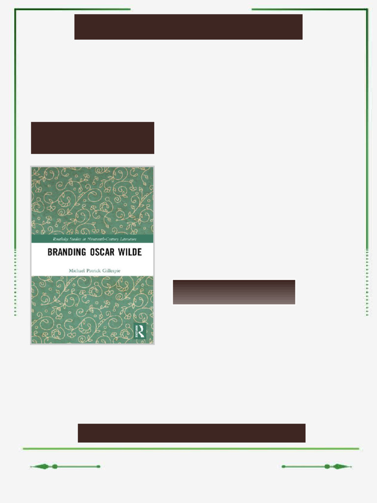 Branding Oscar Wilde Michael Patrick Gillespie eBook HD pdf version | PDF