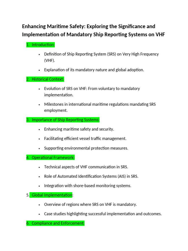 Marcom Ships Reporting System Enhancing Maritime Safety | PDF ...