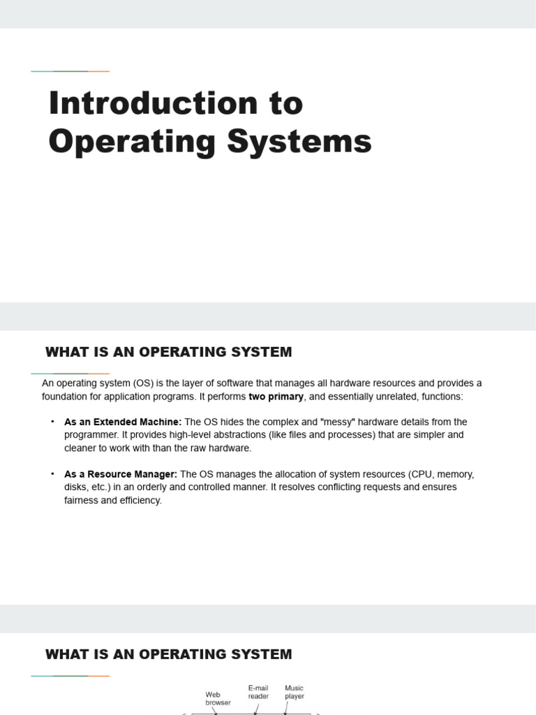 Week1-Introduction to Os | PDF | Operating System | Central Processing Unit