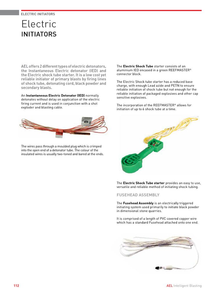 Aeci Mining Explosives Differentitated Products Electric Initiators ...
