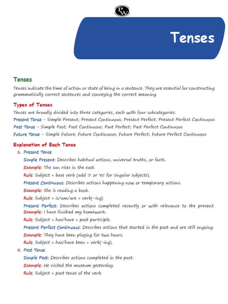 Understanding English Tenses and Determiners | PDF | Verb | Grammatical ...