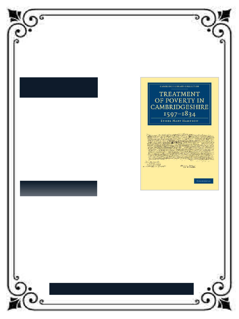 Treatment of Poverty in Cambridgeshire 1597 1834 1st Edition Ethel Mary ...