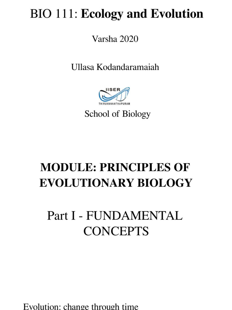1_1_EVOLUTION_Fundamentals | PDF | Natural Selection | Evolution