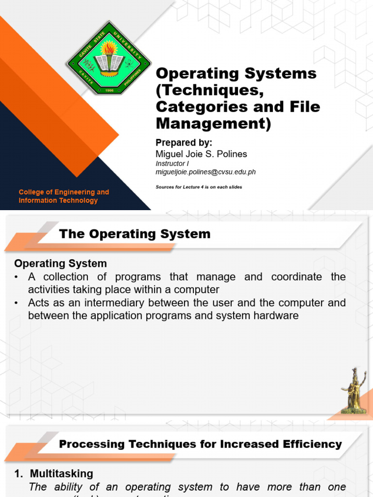 DCIT21_Lecture4_OperatingSystem | PDF | File System | Thread (Computing)