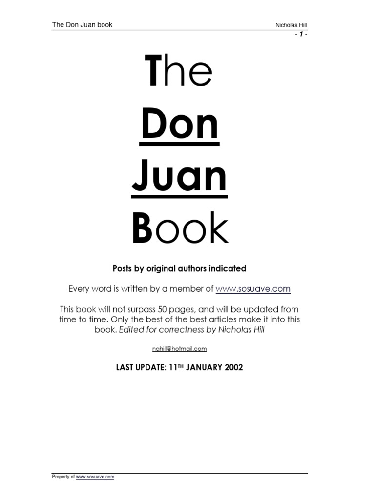 The Don Juan Book by Nicholas Hill | PDF