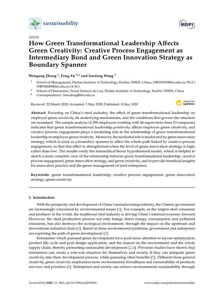How Green Transformational Leadership Affects Green Creativity Creative ...