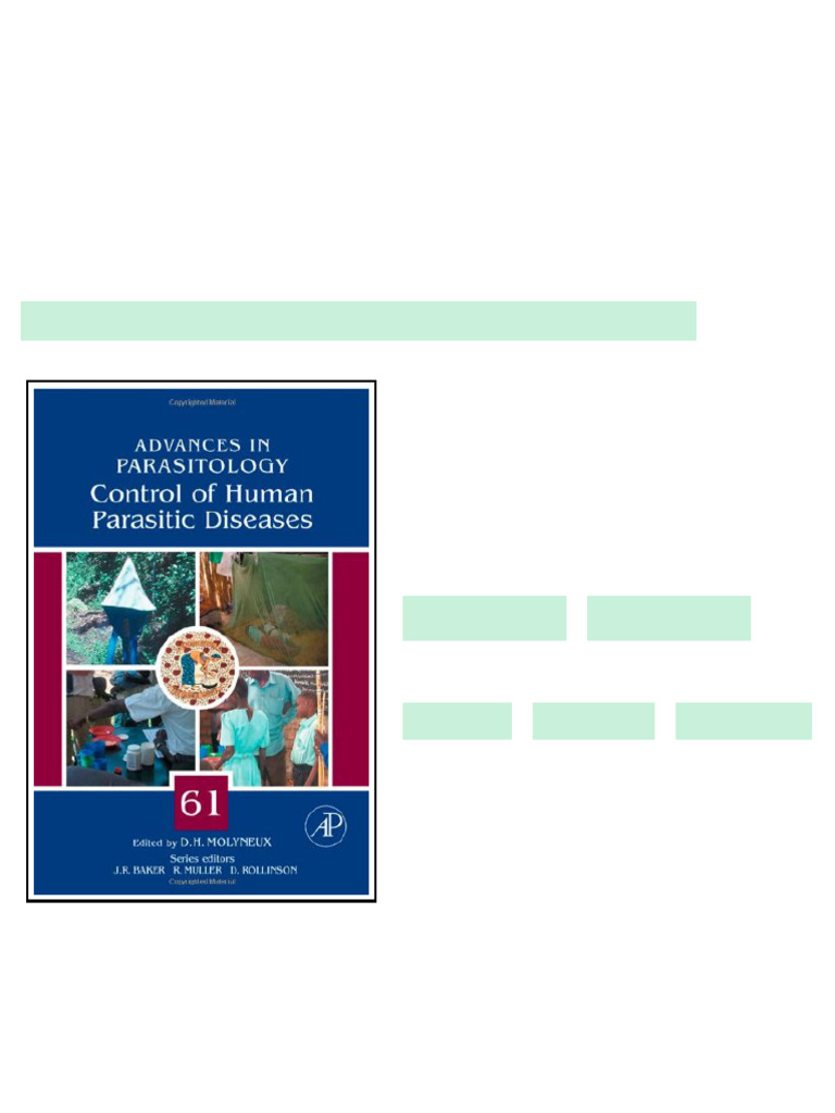 Control of Human Parasitic Diseases 1st Edition Academic Press - ebook ...