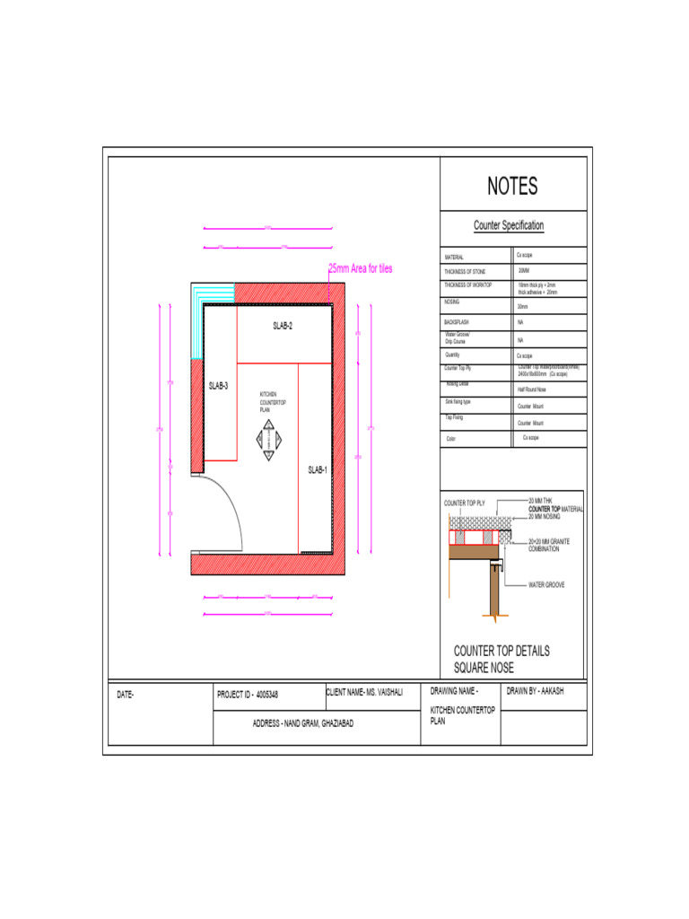 Vaishali Ji Tile Drawing | PDF | Countertop | Building Engineering