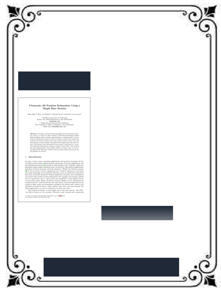 Ultrasonic 3D Position Estimation Using a Single Base Station 1st ...