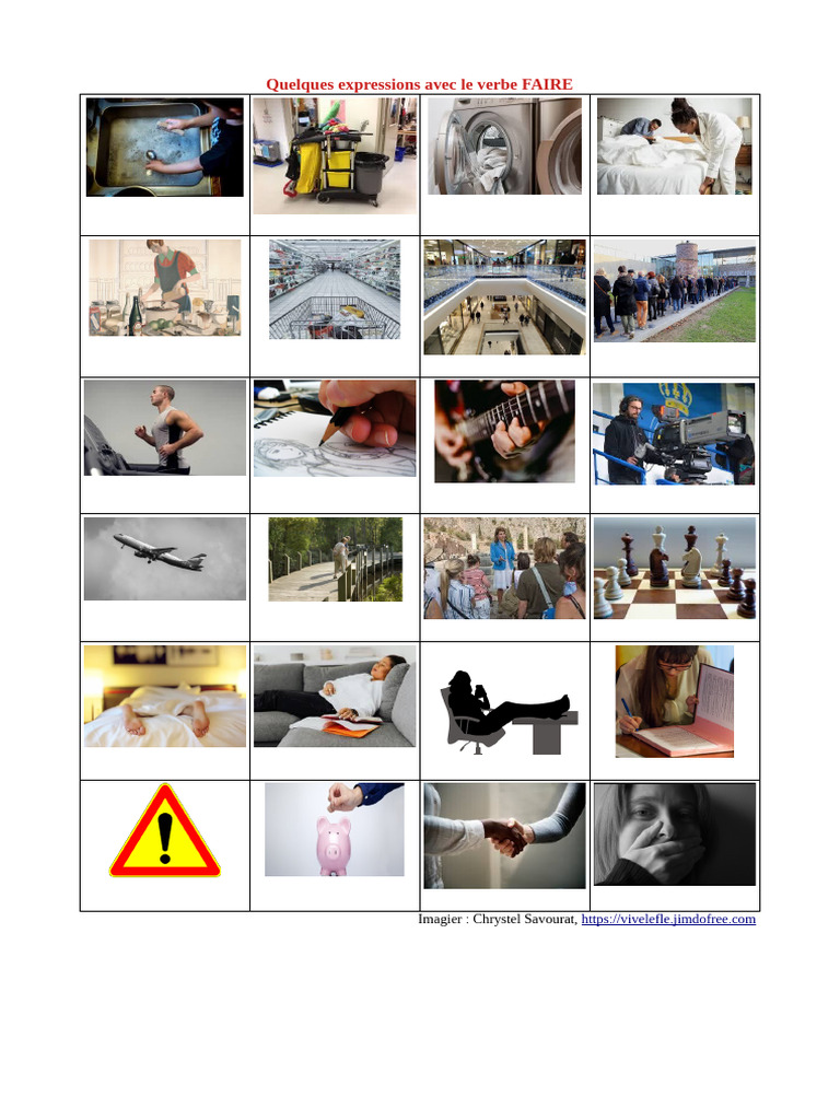 Expressions Avec Le Verbe FAIRE 2-2 | PDF