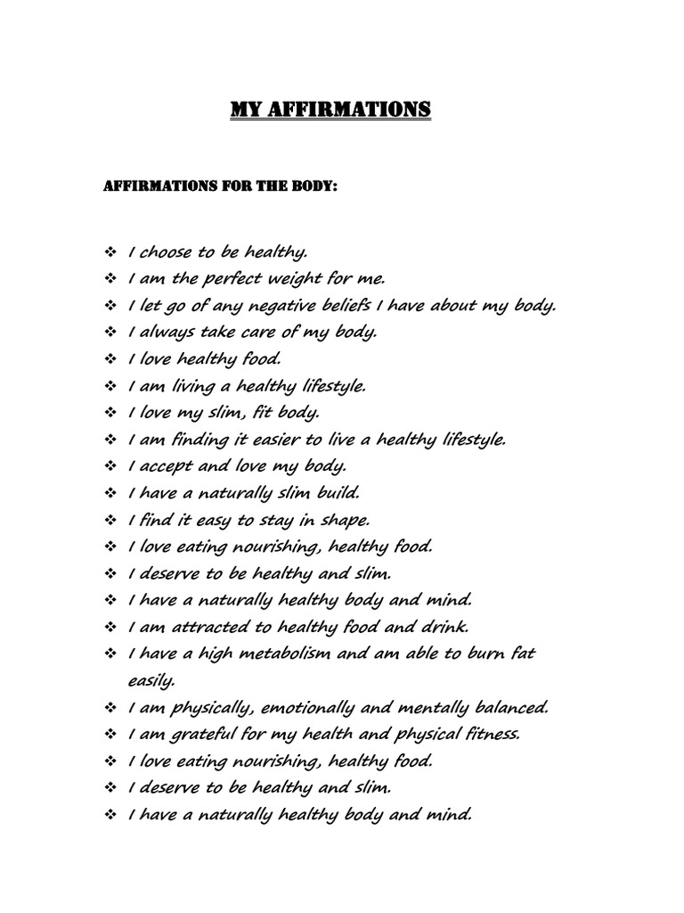 My Affirmations | PDF | Romance (Love) | Love