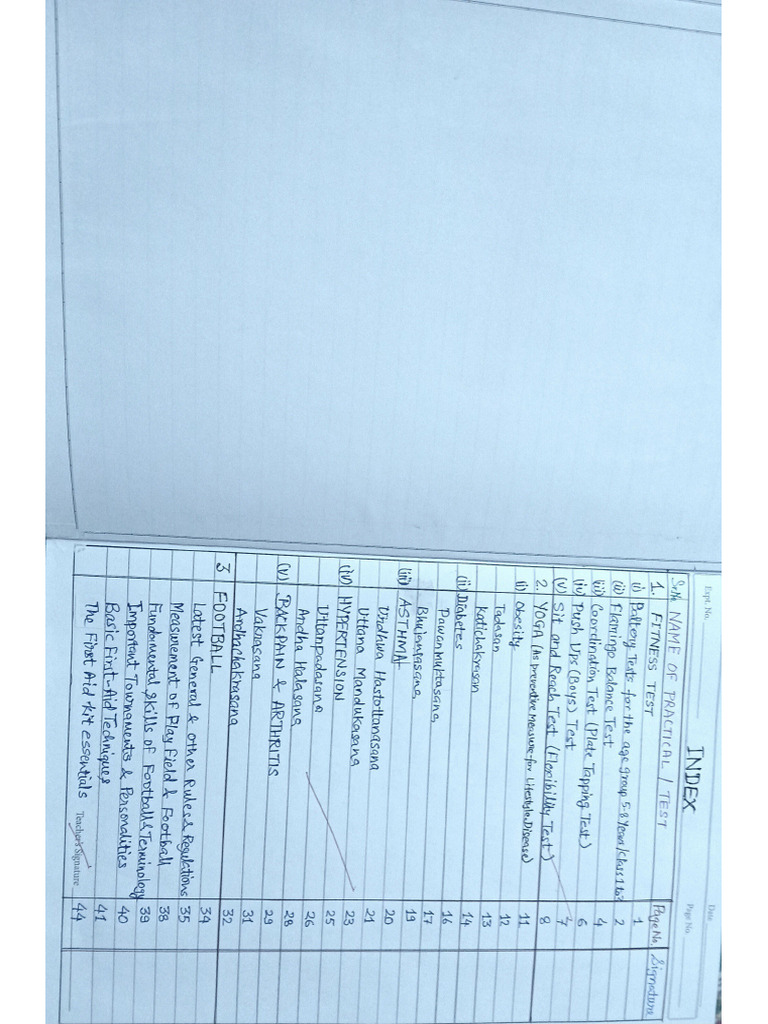 Practical File of Physical Education | PDF