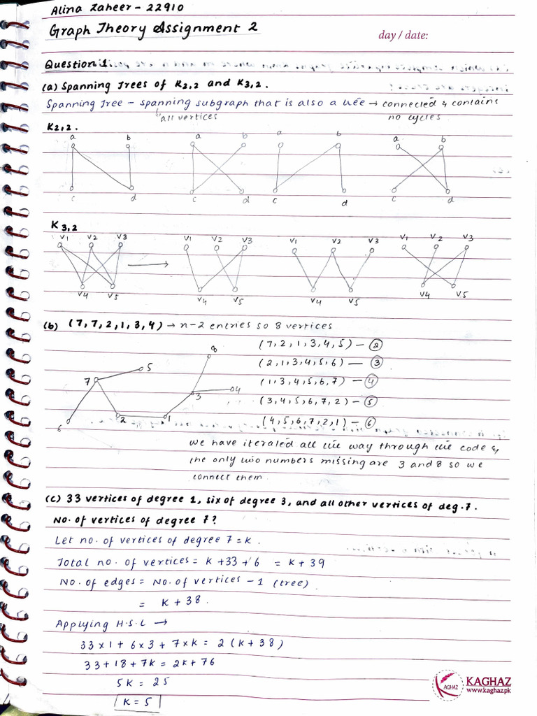 Graph Theory Assignment 2 | PDF