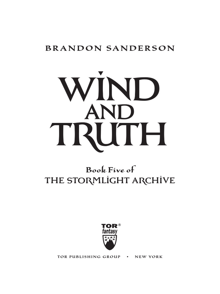 Wind and Truth: Stormlight Archive V | PDF | Books | Publishing