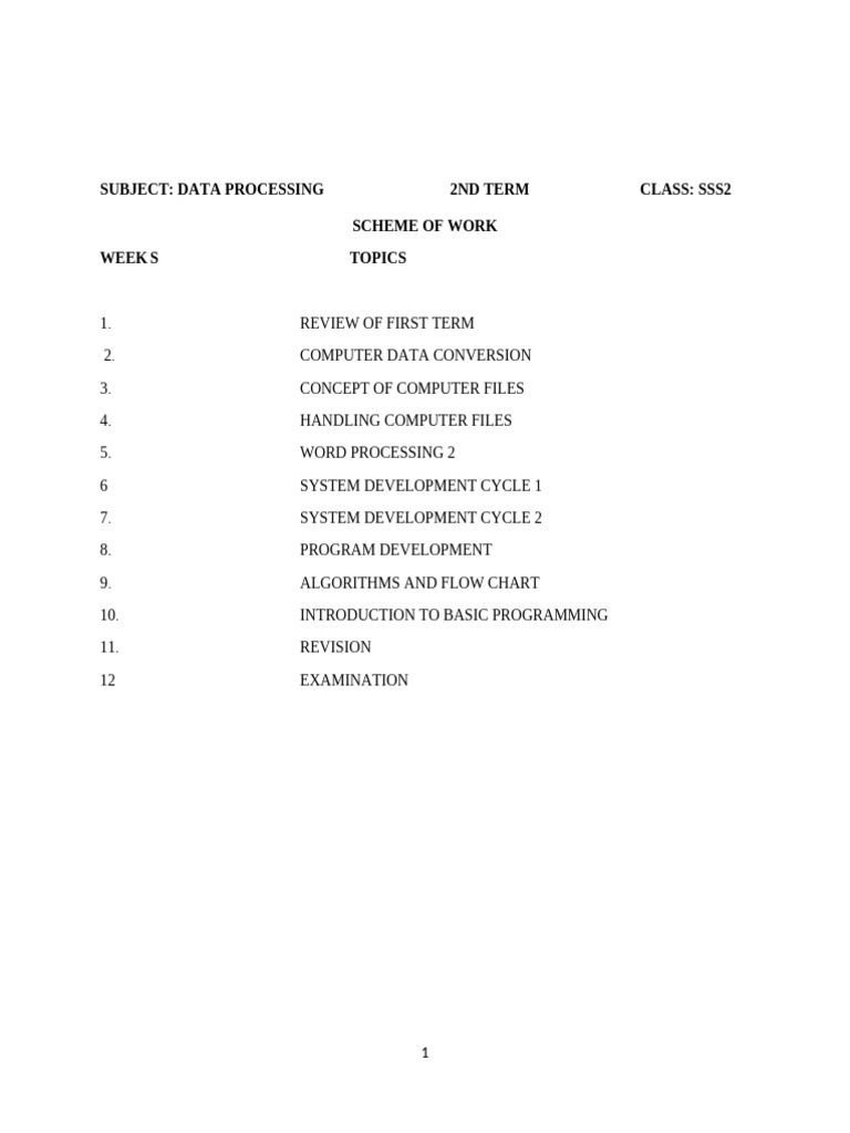 Second Term Ss2 Data Processing | PDF | Computer Data Storage ...