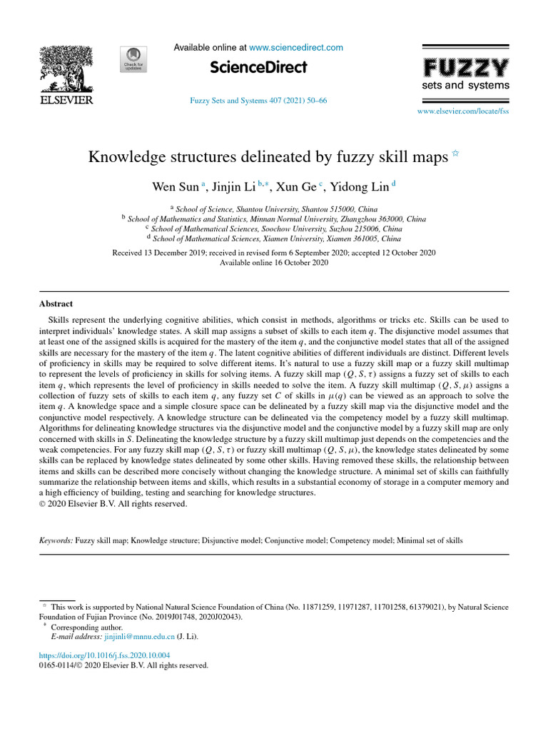 FSS2021-Knowledge Structures Delineated by Fuzzy Skill Maps | PDF ...