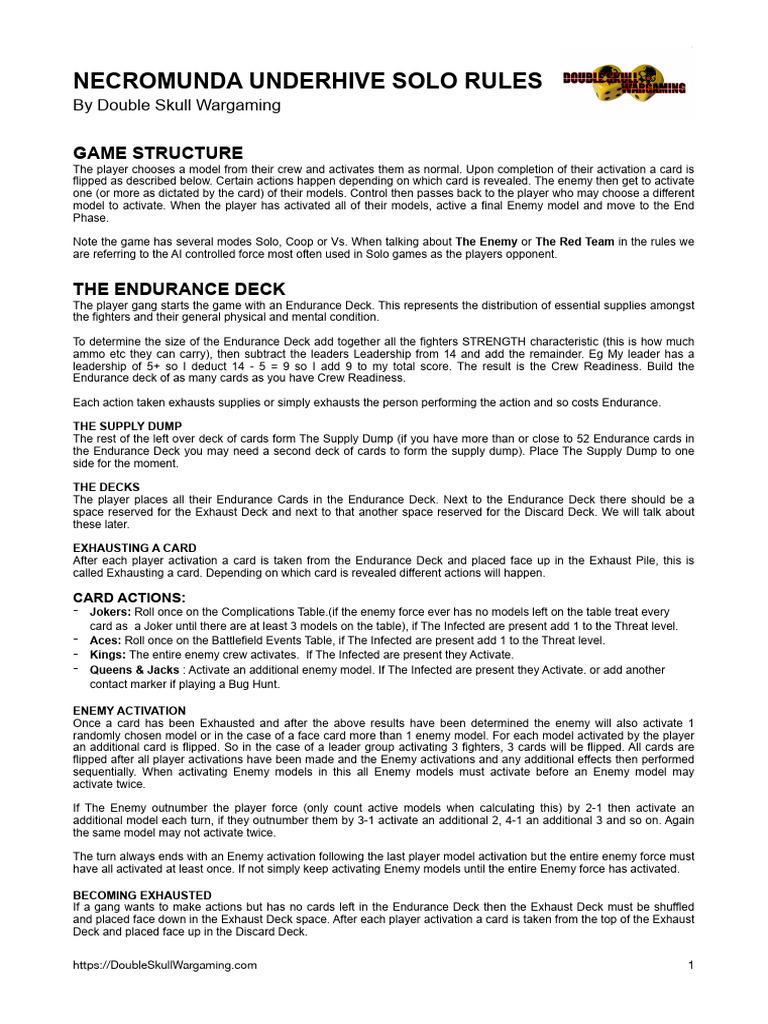 Necromunda Underhive Solo Rules Guide | PDF | Artificial Intelligence ...