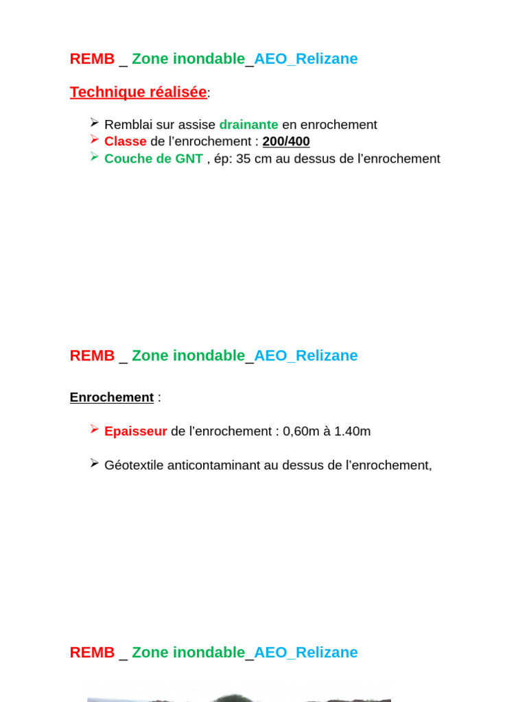 Remblai et enrochement zone inondable | PDF