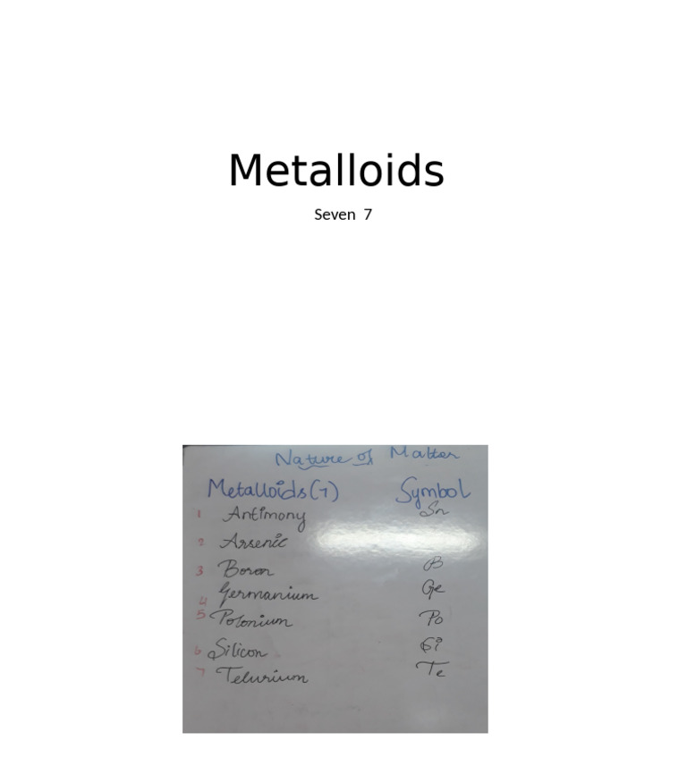 Metalloids | PDF