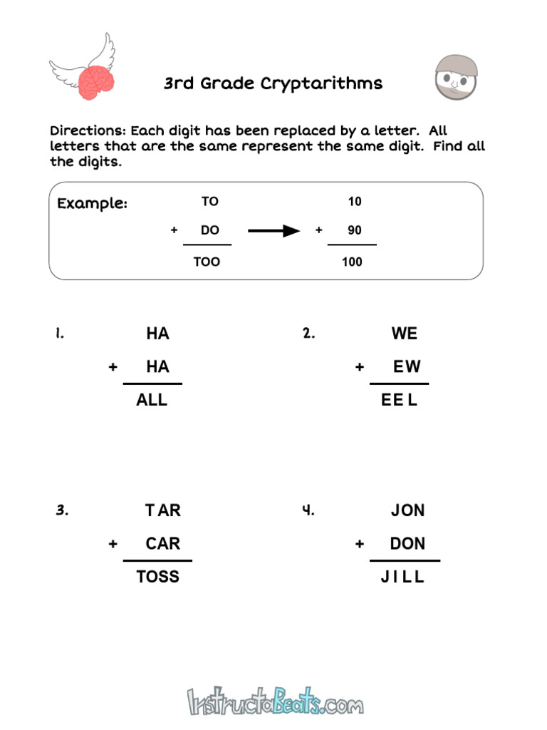 3rd Grade Cryptarithm Puzzles | PDF