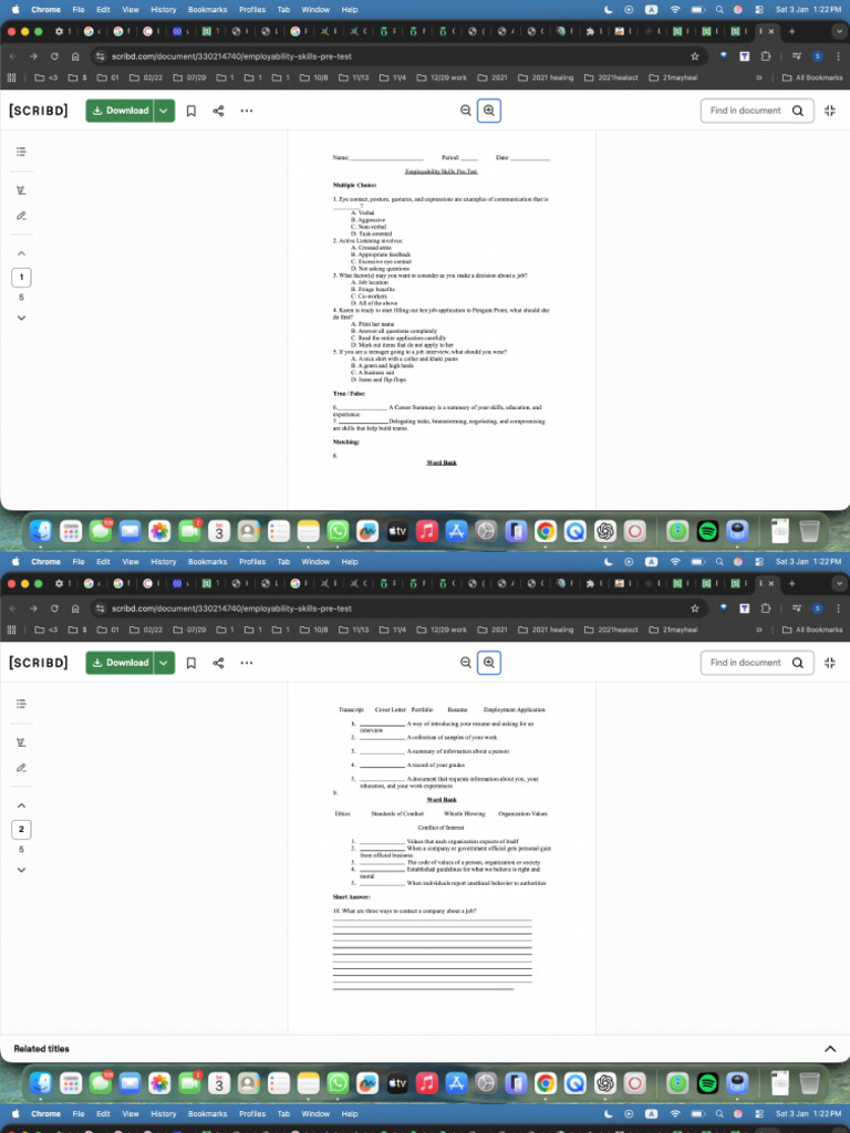 Pre Employment Test | PDF