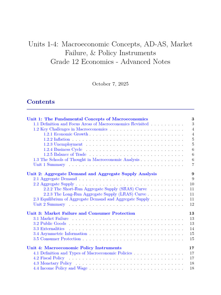 Grade 12 Macroeconomics Study Guide | PDF | Macroeconomics | Fiscal Policy