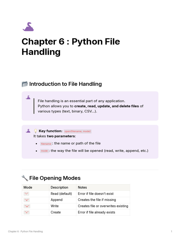 Chapter 6 Python File Handling | PDF | Computer File | Computing
