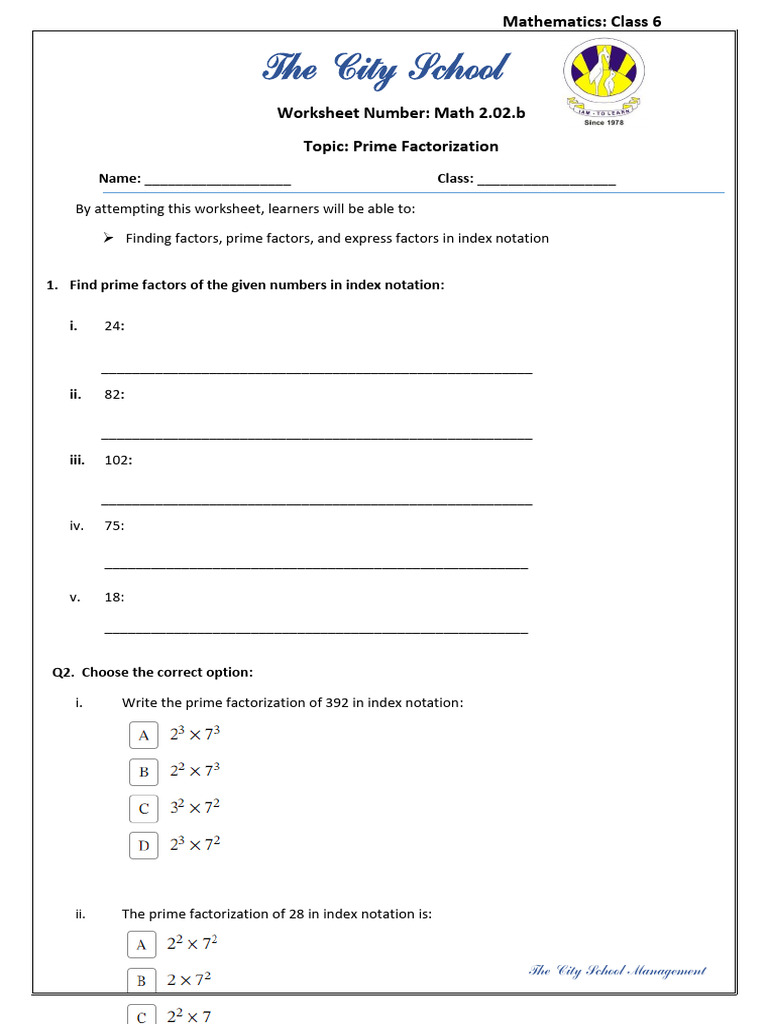 Class 6 Math Worksheets: Key Topics | PDF | Area | Numbers